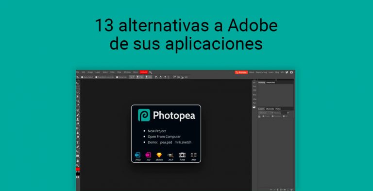 13 alternativas a Adobe de sus aplicaciones